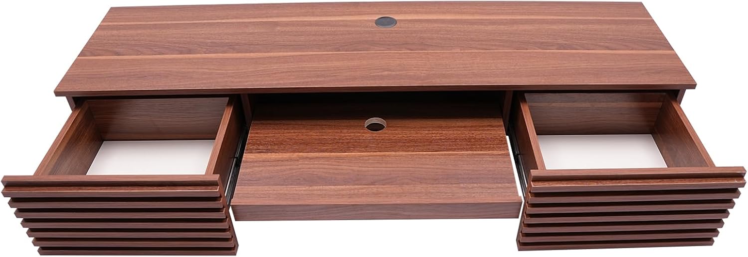 Amazon.com: KUMOYOU Wall Mounted Floating Desk, Brown Small Spaces ...
