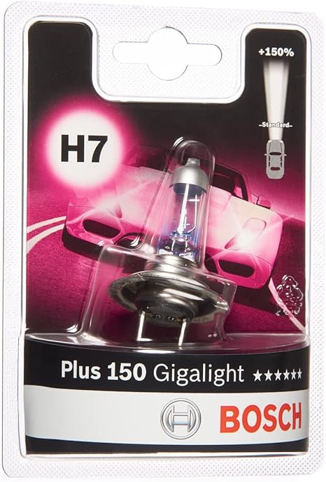 Bosch H7 (477) Plus 150 Gigalight Halogen Headlight Bulb, 12 V 55 W ...