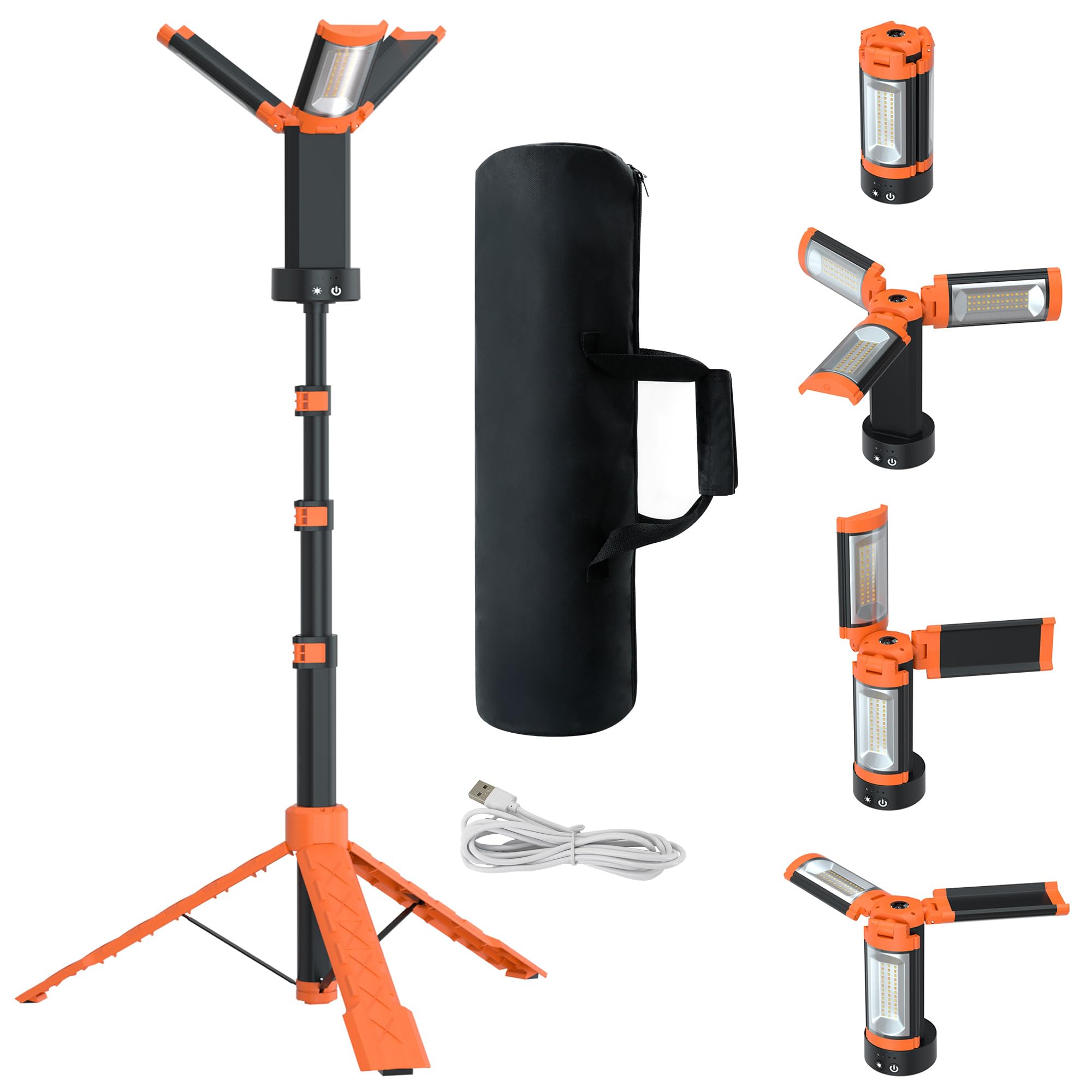 RELIANCER Rechargeable Cordless LED Work Light w/29"-74" Telescoping ...