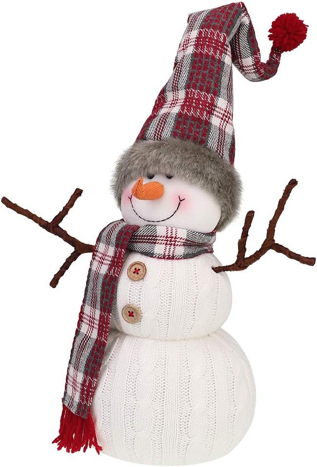 Amazon.com: ALLYORS Christmas Standing Snowman, Xmas Stuffed Snowman ...