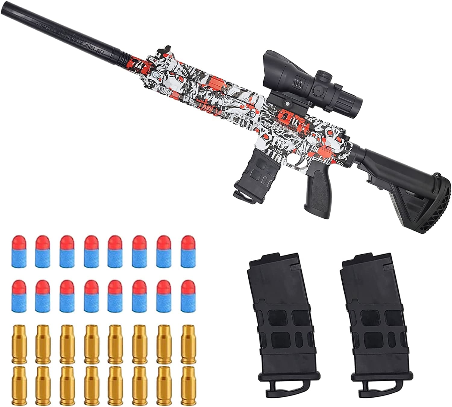 Buy Toy , children's with silencer, foam blaster, shell ejection soft ...