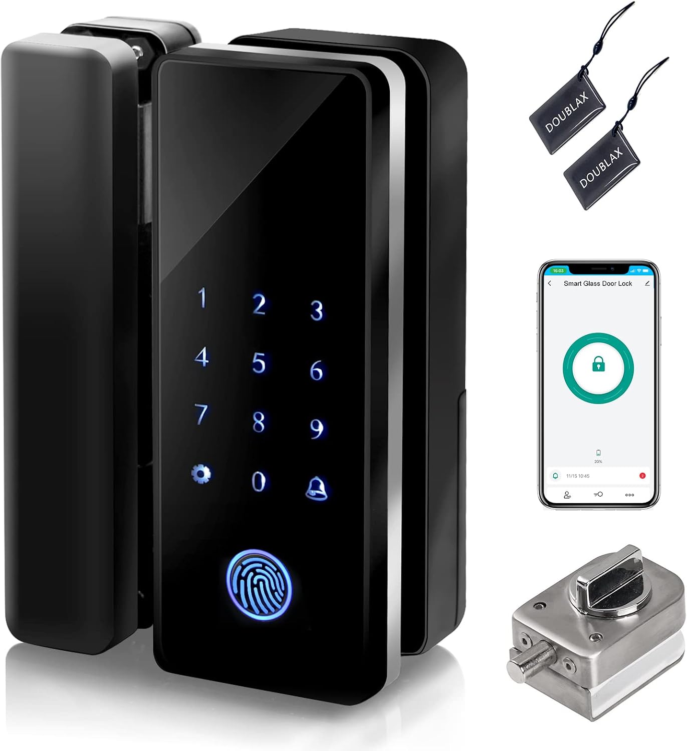 Amazon.com: Smart Glass Door Lock, Keyless Sliding Door Lock, Digital ...