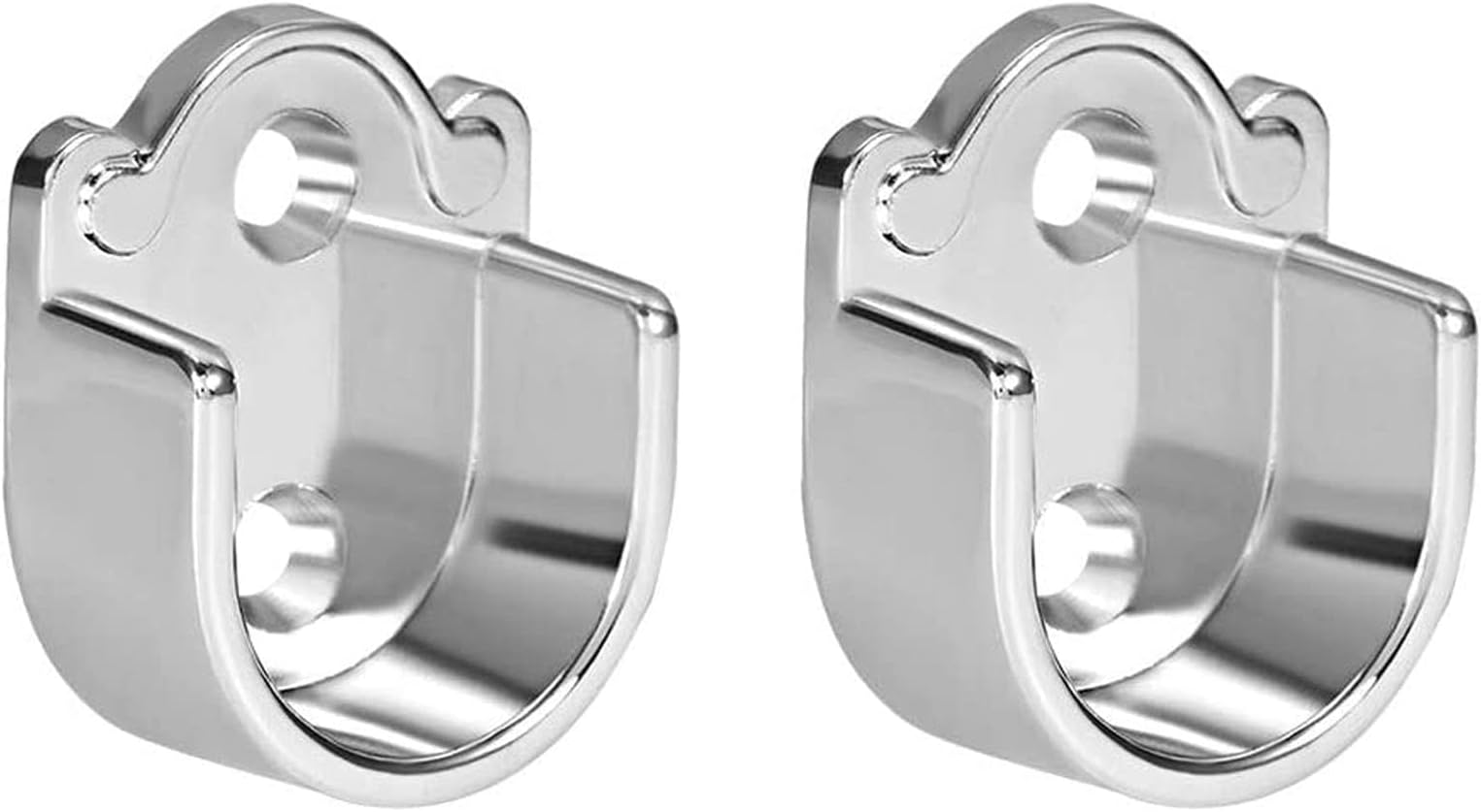 TOP-VIGOR 2Pcs Wardrobe Pole Bracket, 25mm Dia U Shaped Shower Curtain ...