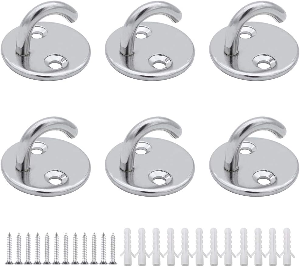 VEGCOO 10 Pack Ceiling Hooks 304 Stainless Steel Heavy Duty Oval Open ...