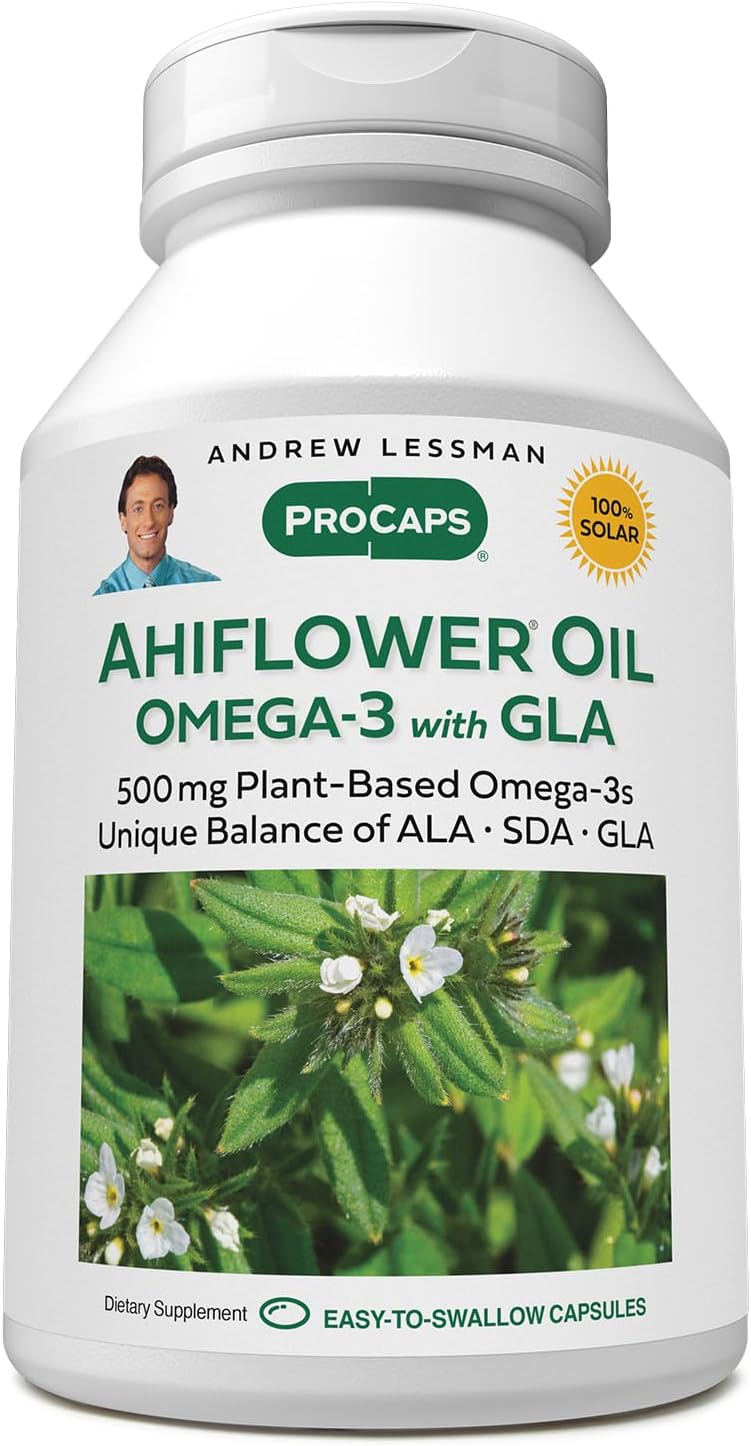 Amazon.com: ANDREW LESSMAN Ahiflower Omega-3 with GLA - 240 Softgels ...