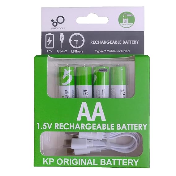 KP Original Battery USB Rechargeable AA Batteries,1.5V 2600mWh,USB Type ...