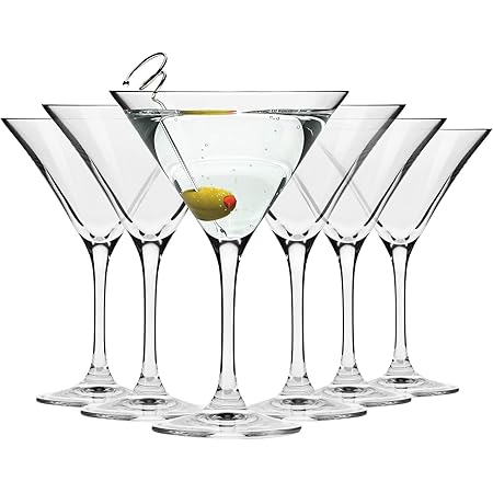 Buy HRIM ENTERPRISE Martini Glasses 6 Pc- Hand Blown Crystal Martini ...