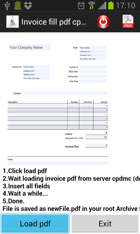 invoice pdf fill - App on Amazon Appstore