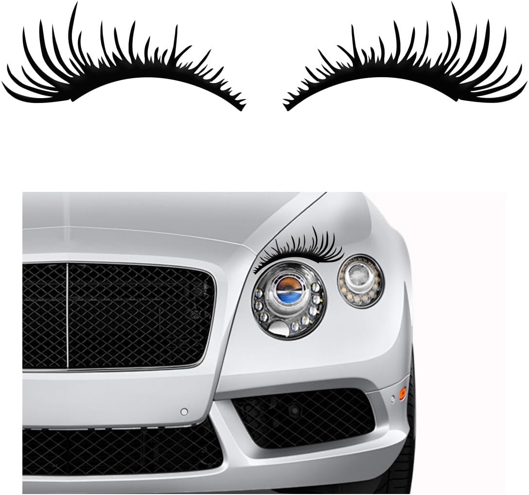 Amazon.com: Ohleats 2PCS Car Headlight Eyelash Stickers, Funny Cute ...