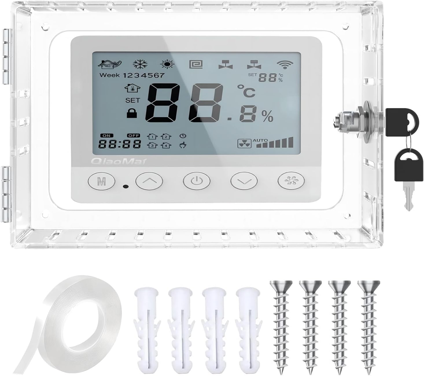 Amazon.com: Universal Thermostat Lock Box with Key, Ac Lock Box Cover ...