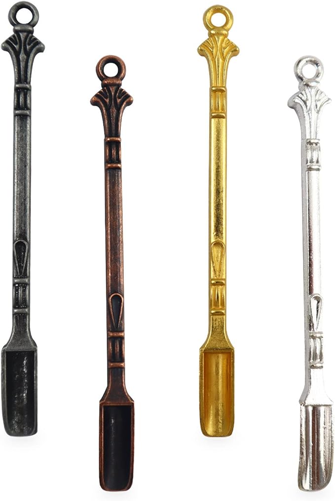 4Colors Snuff Spoon, Mini Scoop Shovel Medicine Spoon with Pendants ...