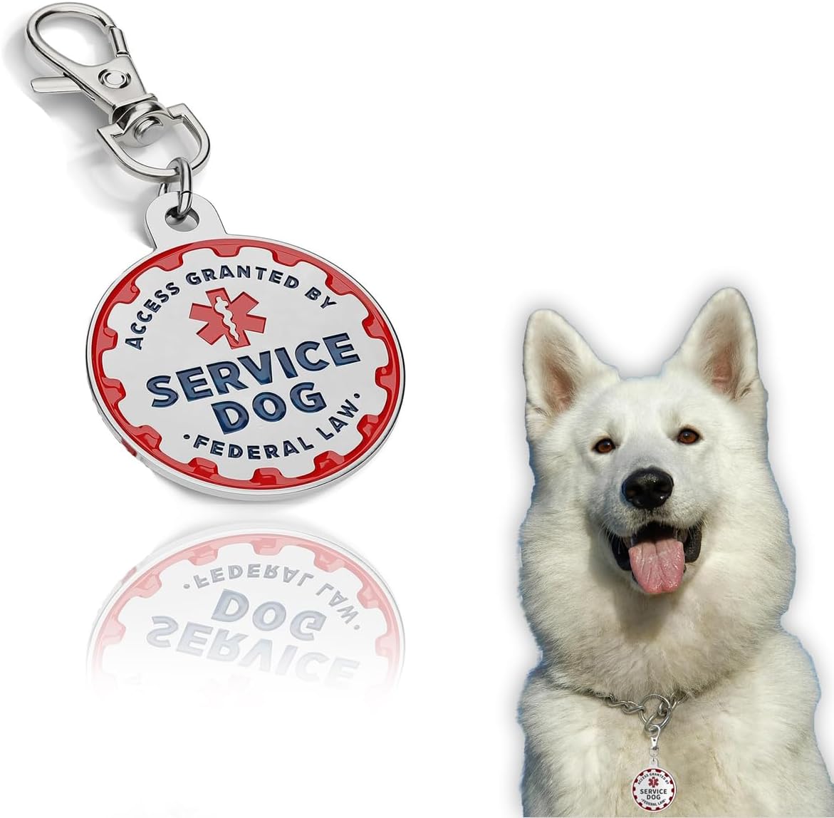 Amazon.com : YAFIYGI Service Dog Tag Service Dog ID Tag Engraved ...