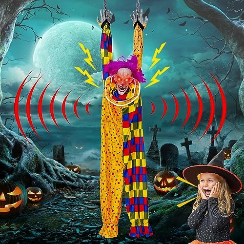 Amazon.com: 5.6 Ft Scary Light Up Halloween Hanging Animated Zombie ...