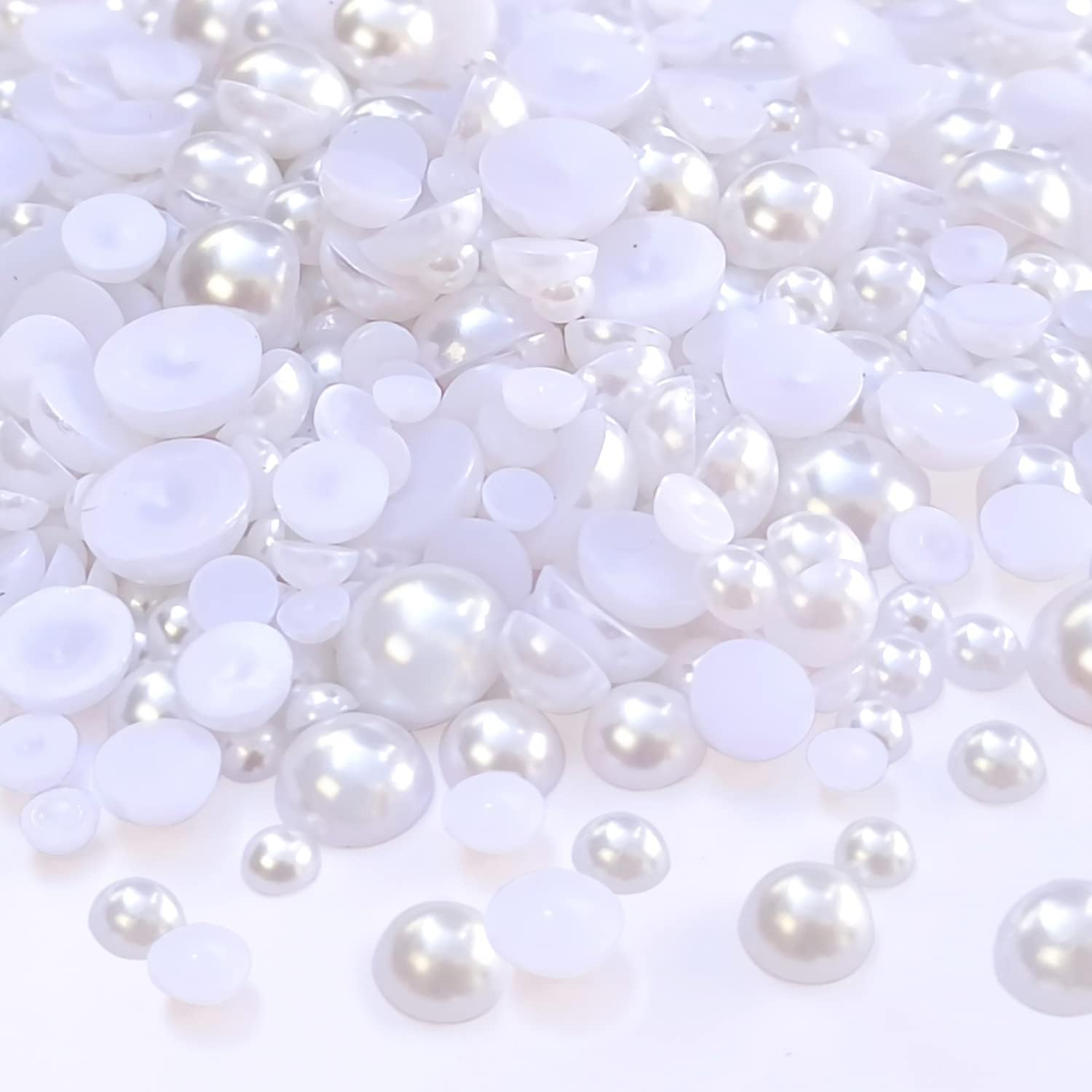 Amazon.com: Cymtoo Flatback Pearl Bead for Crafts, 5/6/8/10/12mm Half ...