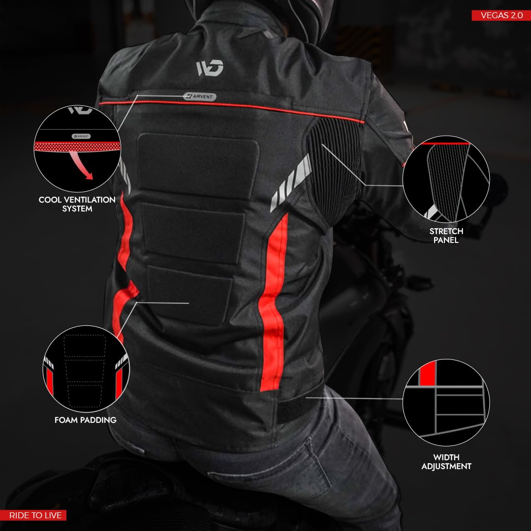 Snapklik.com : WD Motorsports Vegas 2.0 Mens Textile Motorcycle Jacket ...