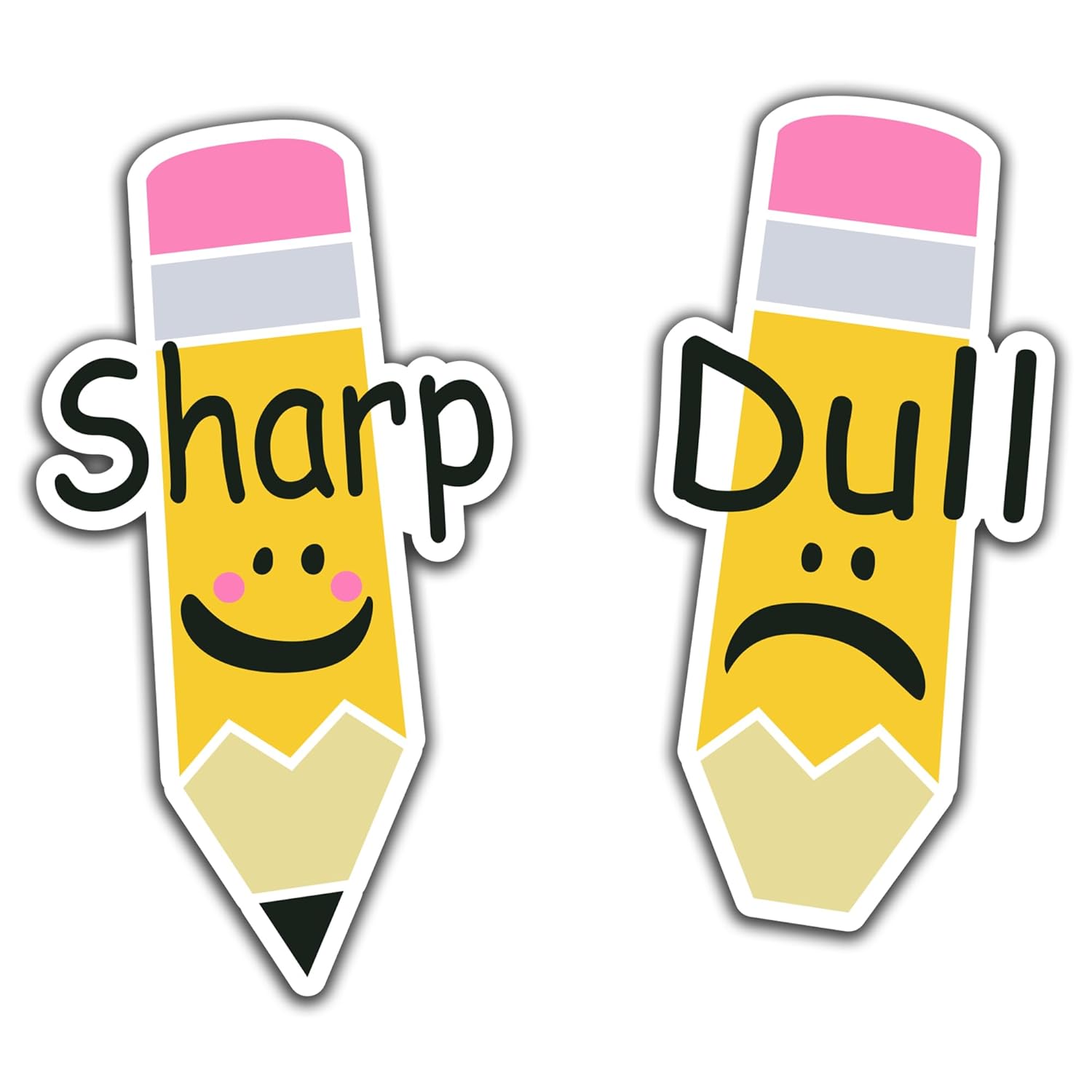 Amazon.com: Sticker Set, Sharp Pencils Dull Pencils Vinyl Sticker Set ...