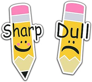 Amazon.com: Sticker Set, Sharp Pencils Dull Pencils Vinyl Sticker Set ...