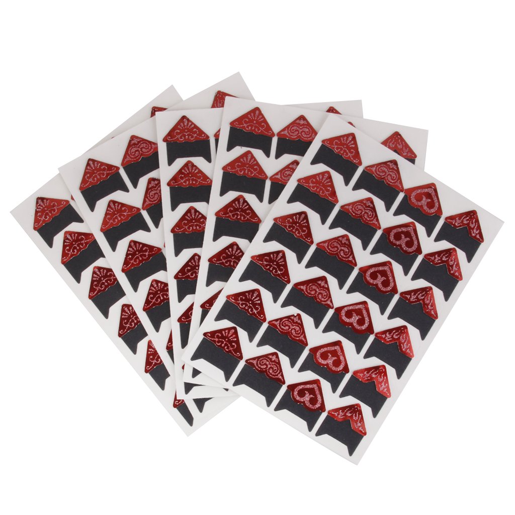 Imported 5 Sheet DIY Photo Album Scrapbook Corner Sticker Red&Black ...