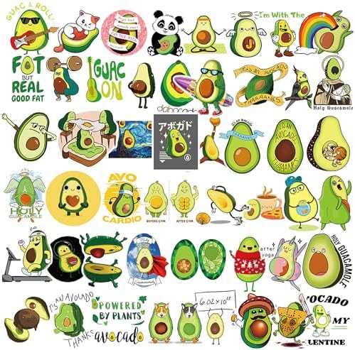 Amazon.com: Dorgua 50Pcs Avocado Stickers, Non-Repetitive Avocados ...