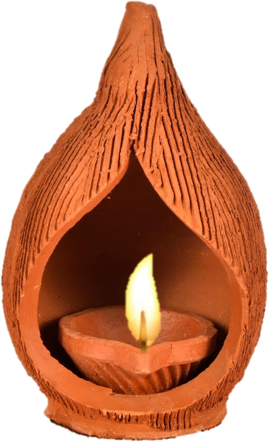 Buy Our Rural Diya with Cover - Clay Diya Pooja Lamp Online at Low ...