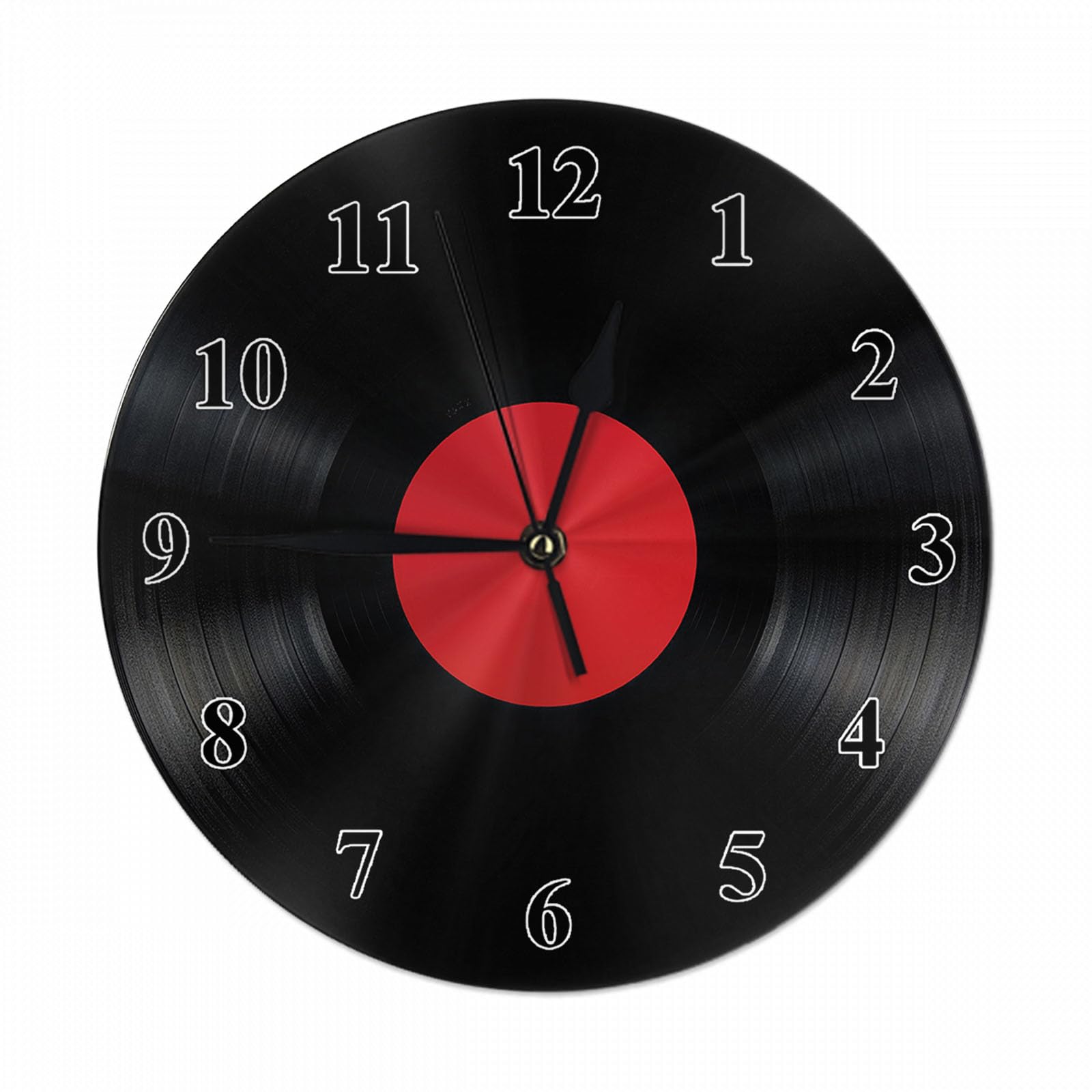 Amazon.com: LoLo UoUo Record Wall Clock Black Album Disc with Blank Red ...