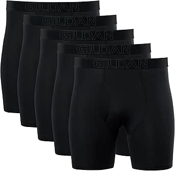 Gildan Men's Performance Underwear Boxer Briefs, Black (5-pack), Small ...