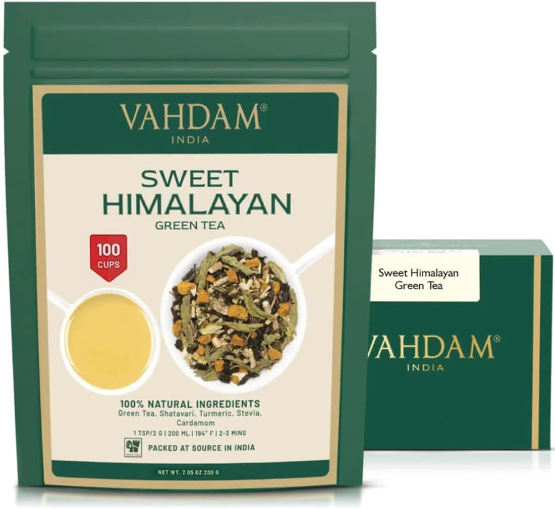 Amazon.com : VAHDAM, Himalayan Green Tea Loose Leaf (100 Cups) | PURE ...