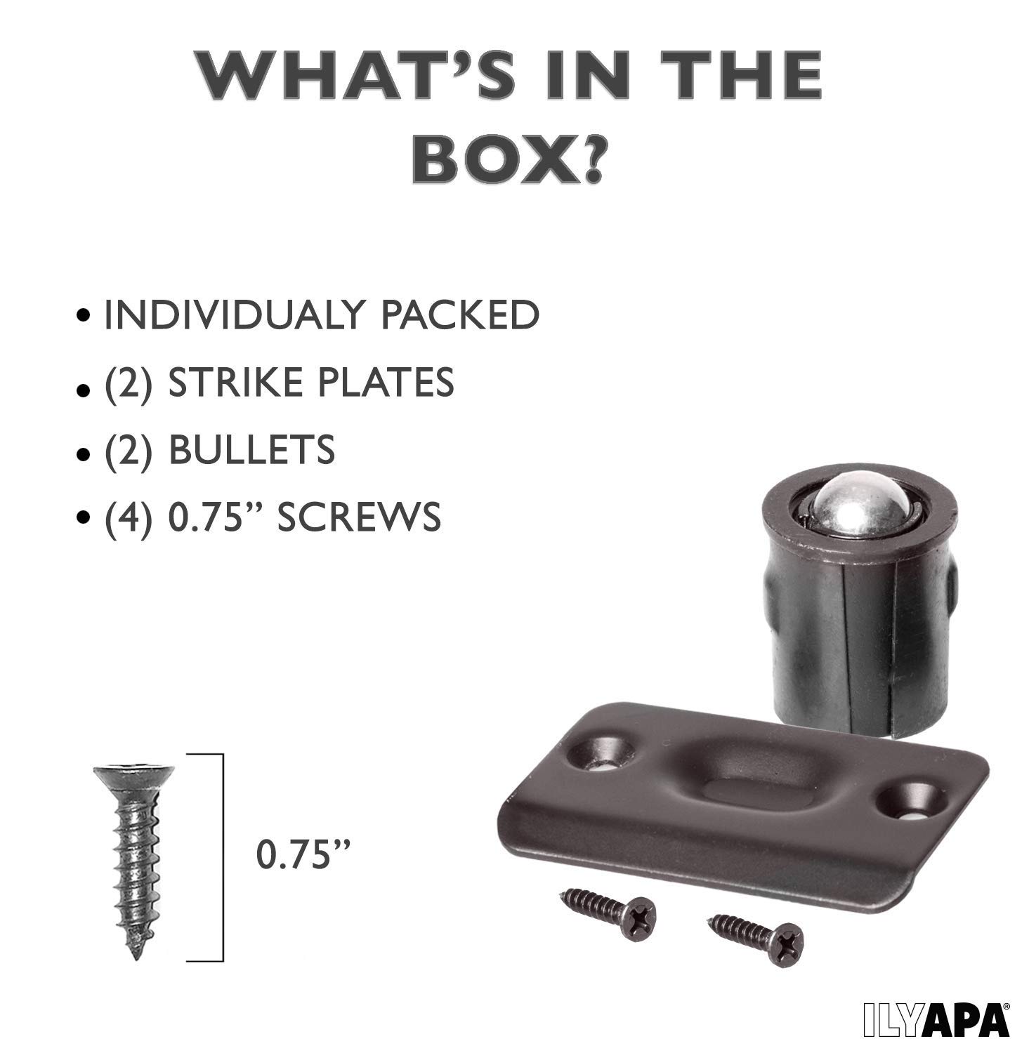 Snapklik.com : Set Of 2 Ball Catch Door Hardware, Oil Rubbed Bronze ...