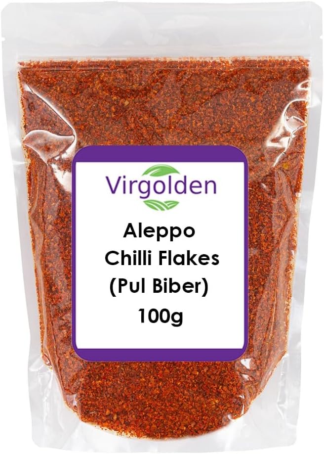 Aleppo Chilli Flakes (Pul Biber) Turkish Chilli 100g by Virgolden - Pul Biber, Semi-Dried Red ...