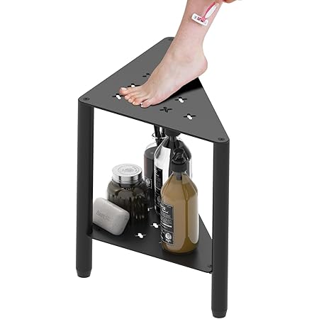 Amazon.com: Gyykzz Metal Corner Shower Stool for Shaving Legs, Bathroom ...