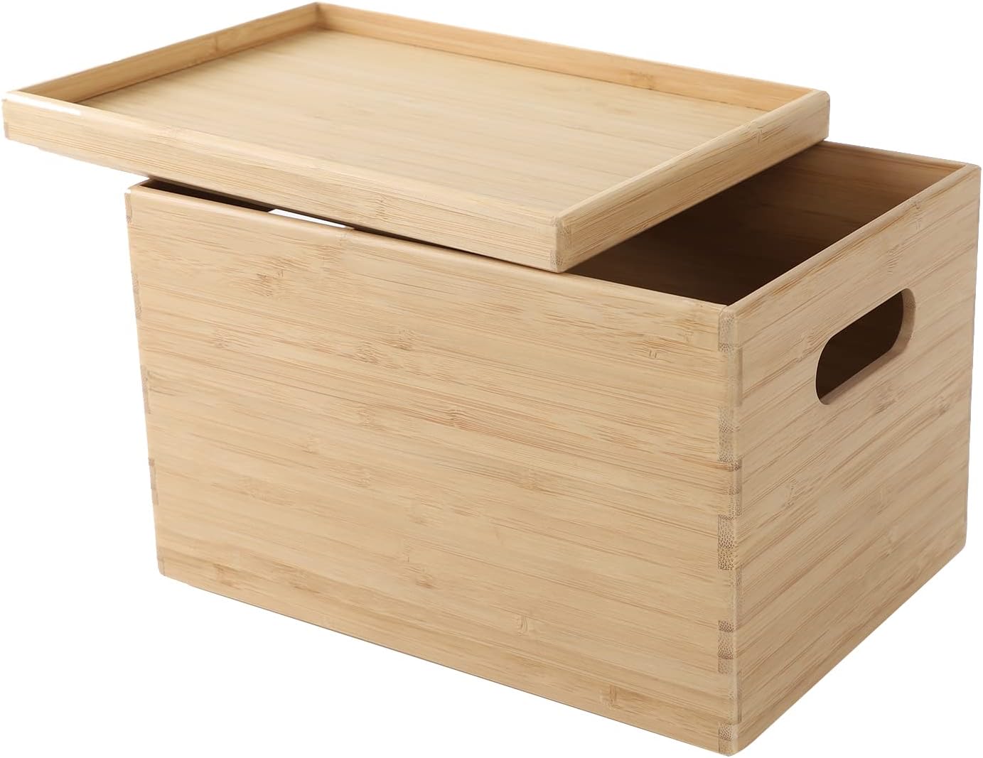 Amazon.com: BAMOTTO Lidded Bamboo Storage Box/Cube/Basket/Bins, Home ...