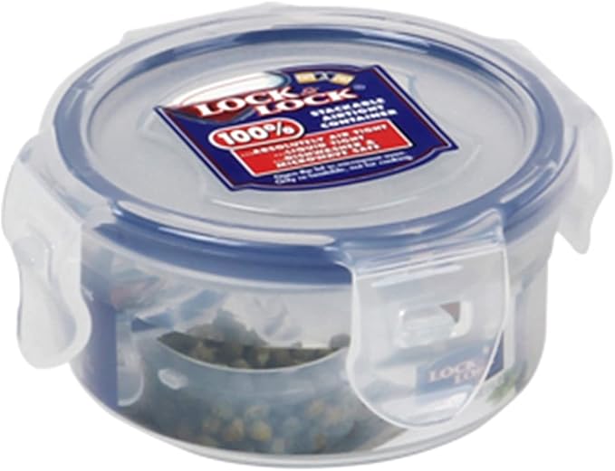 Lock & Lock HPL931 Round Storage Container - Clear/Blue, 100 ml ...