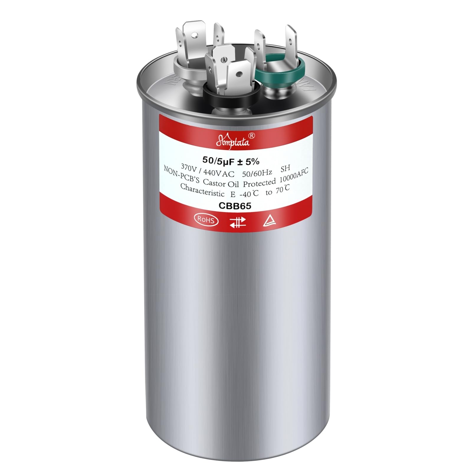 Snapklik.com : AMPTATA AC Capacitor 50/5 Uf 440V CBB65 Capacitor For AC ...