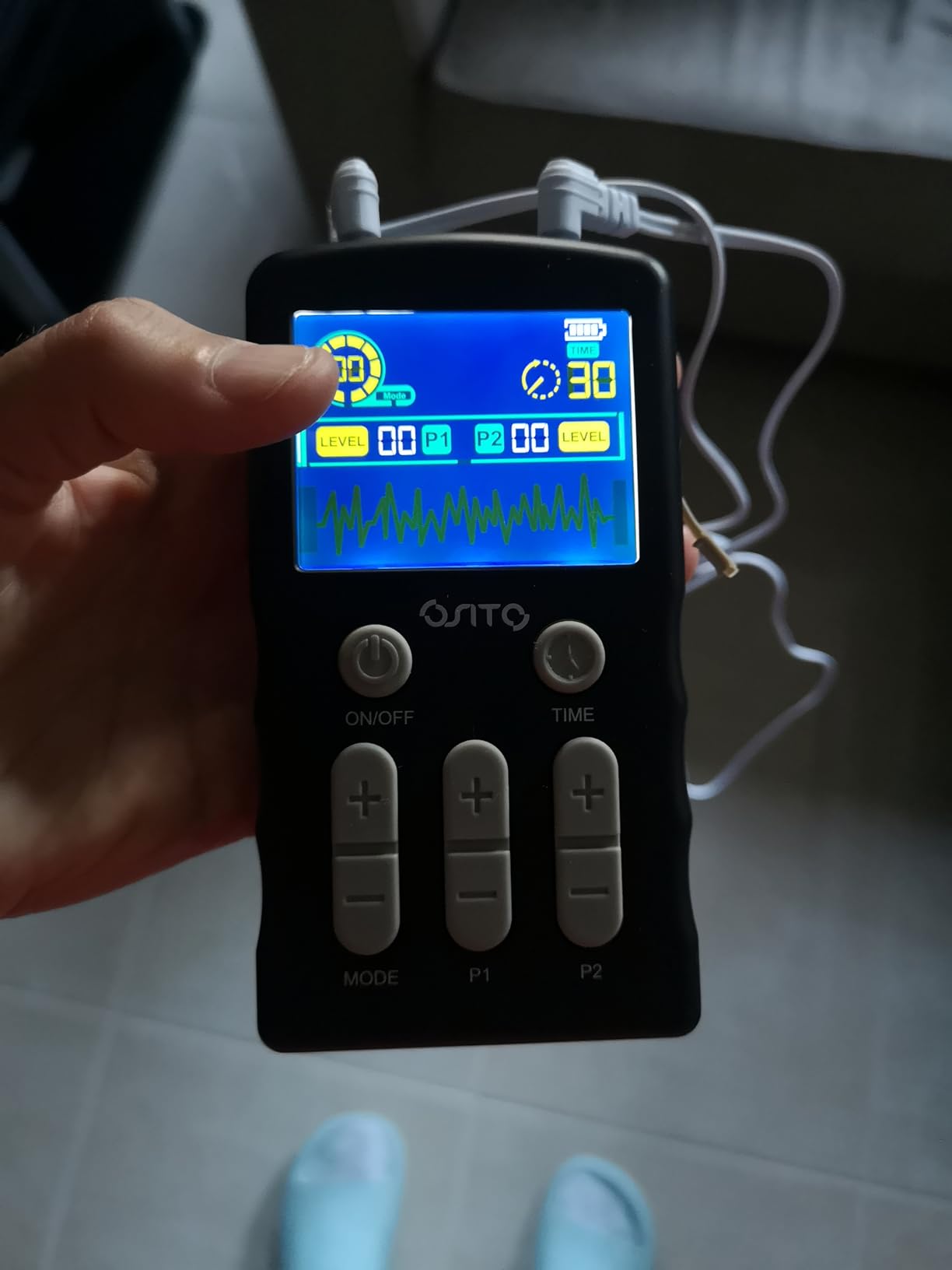 TENS Machine Muscle Stimulator with 10 Electrode Pads, Electronic Pulse ...