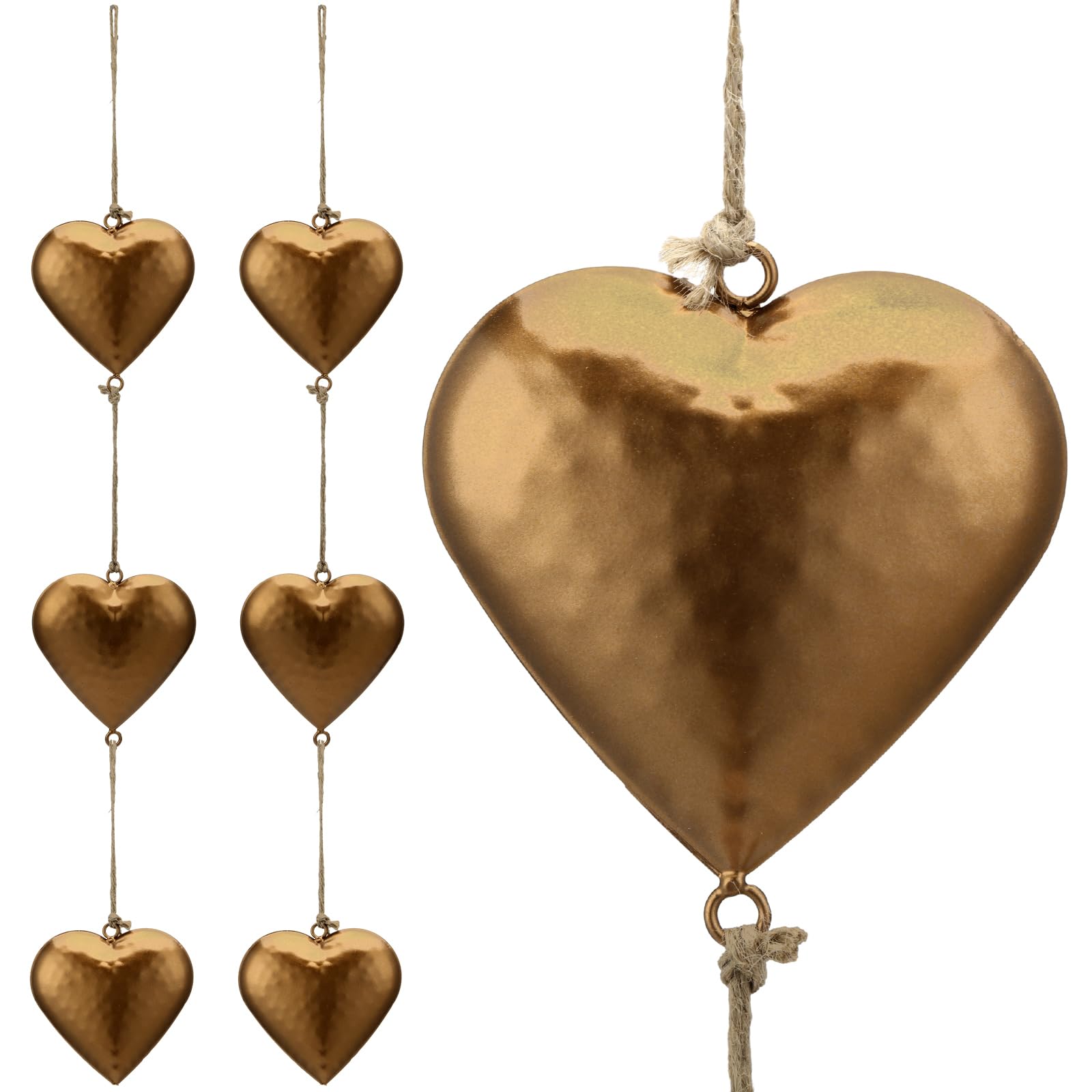 Amazon.com: Quelay 2 Pieces Vintage Metal Heart Wall Decor 27 Inch 3D ...