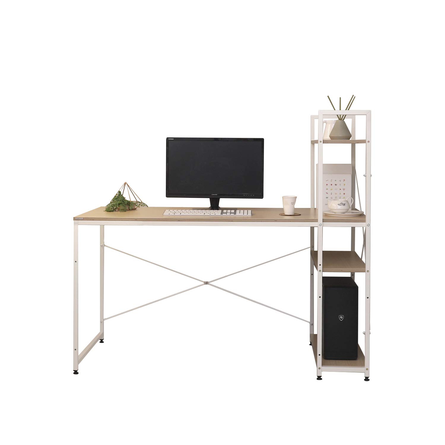 Buy SOFSYS Alpha Series 55.1” Computer Desk with Bookshelf Storage, All ...