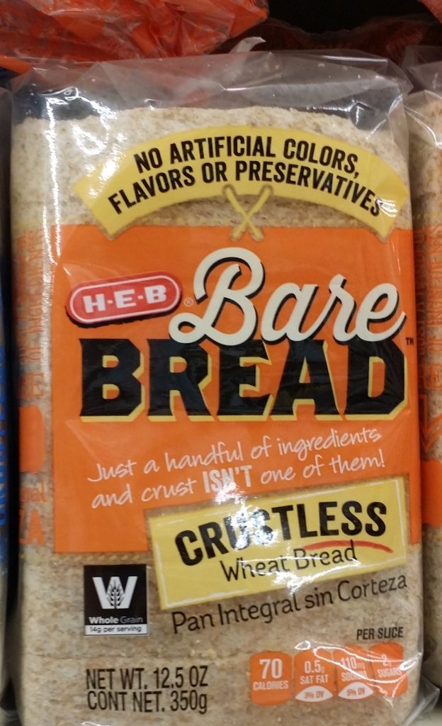 Amazon.com : HEB Bare Bread Crustless Wheat Bread 12.5 Oz (Pack of 2 ...