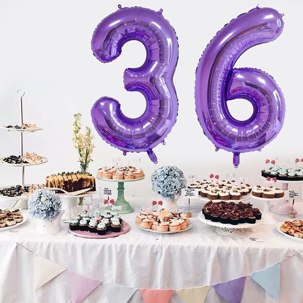 Xihuimay Number 36 Balloons 40 inch Digital Balloon Alphabet 36 ...