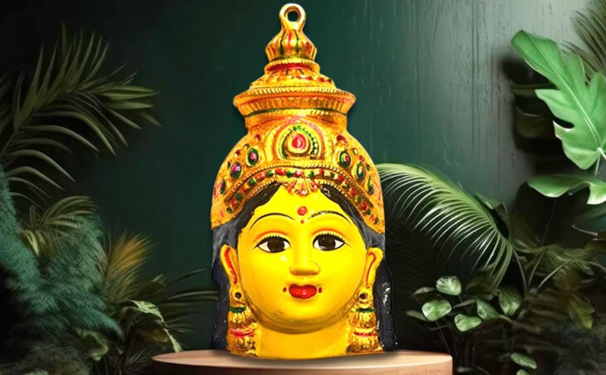Buy dalvkot Varalakshmi Amman Face Mask/Idol for Pooja with Free Cone ...