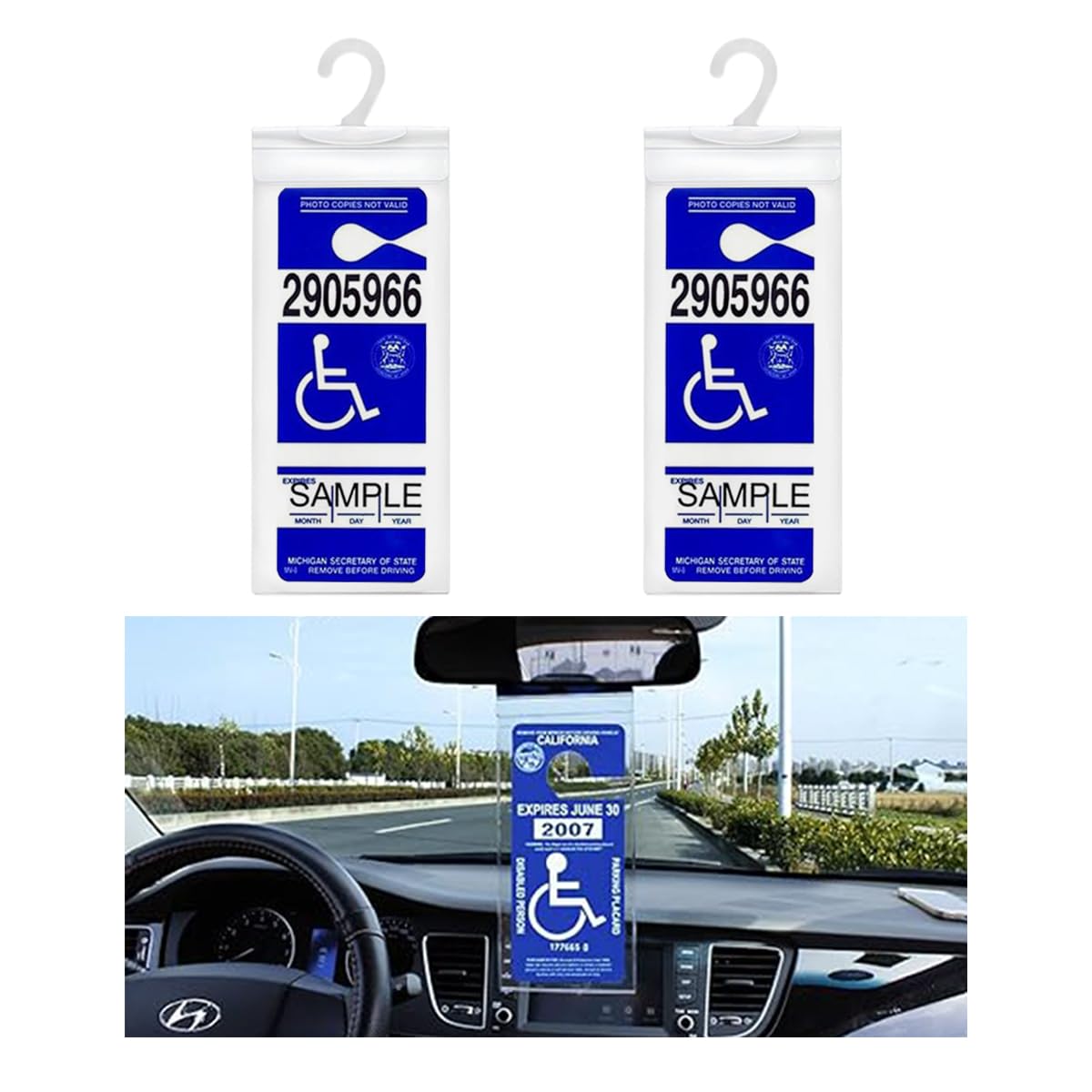 Amazon.com: JOYCOURT 2PCS Portable Handicap Placard Holder, Ultra ...