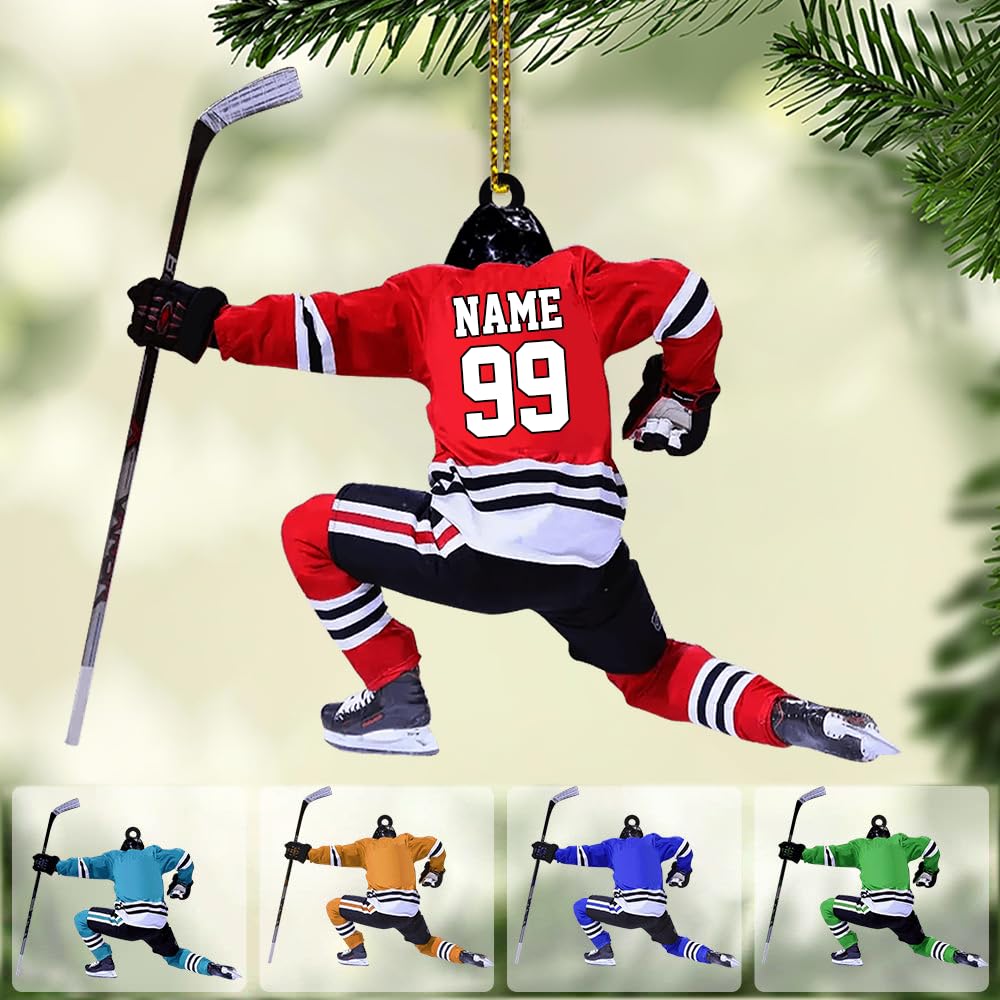 Amazon.com: Custom Hockey Player Ornament, Personalized Hockey ...