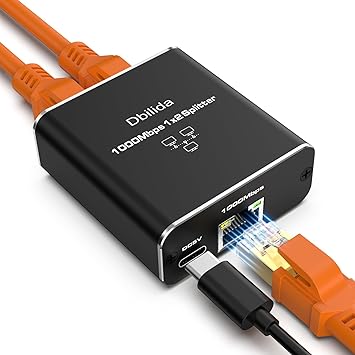 Amazon.com: Dbilida Ethernet Splitter 1 to 2, Network Splitter with ...