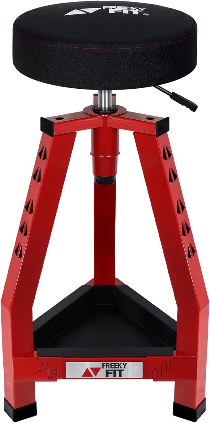 Amazon.com: FreekyFit Adjustable Tall Shop Stool, Mechanic Garage Bar ...
