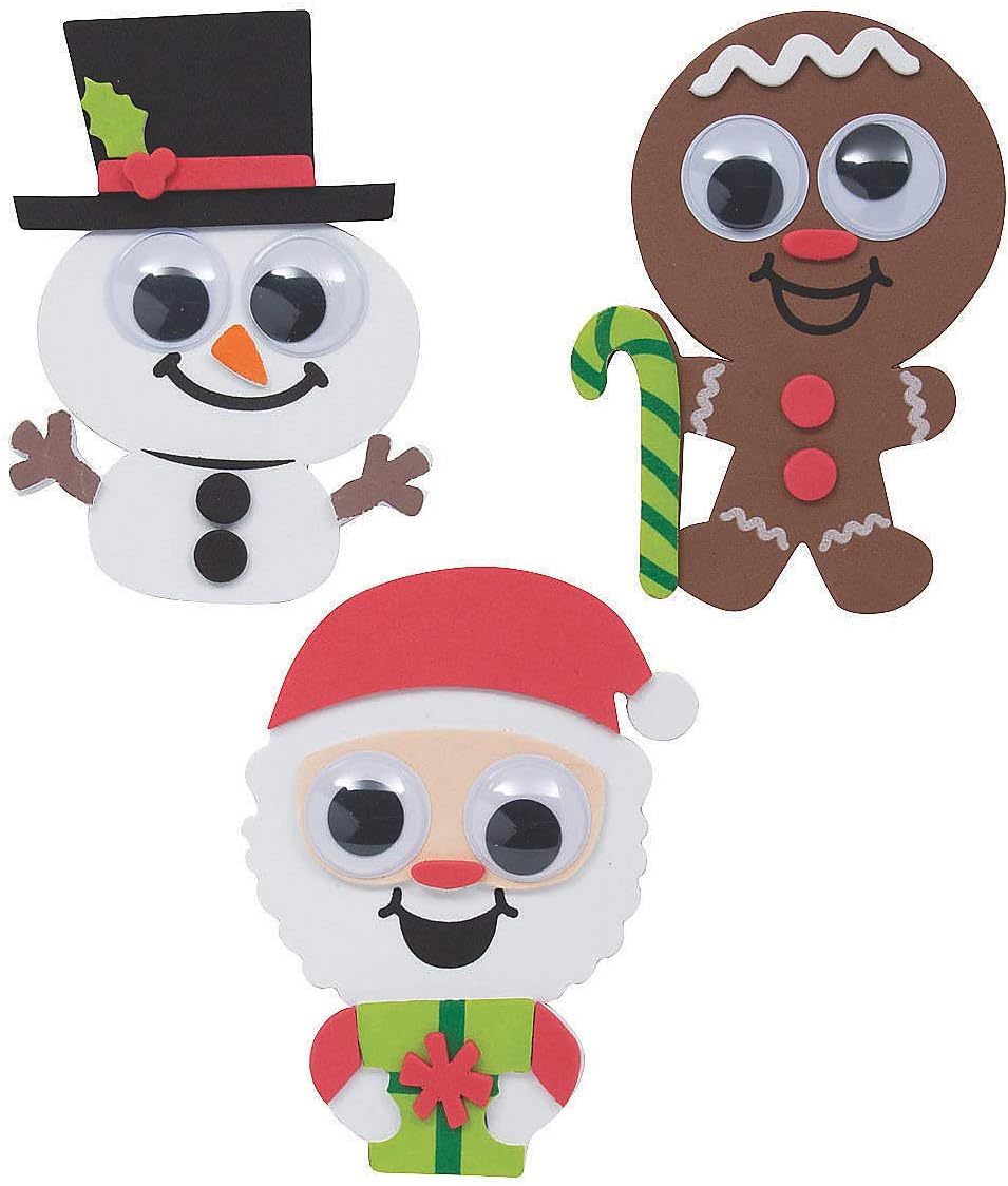 Amazon.com: Fun Express Big Eyed Christmas Magnet Craft Kit - Craft ...