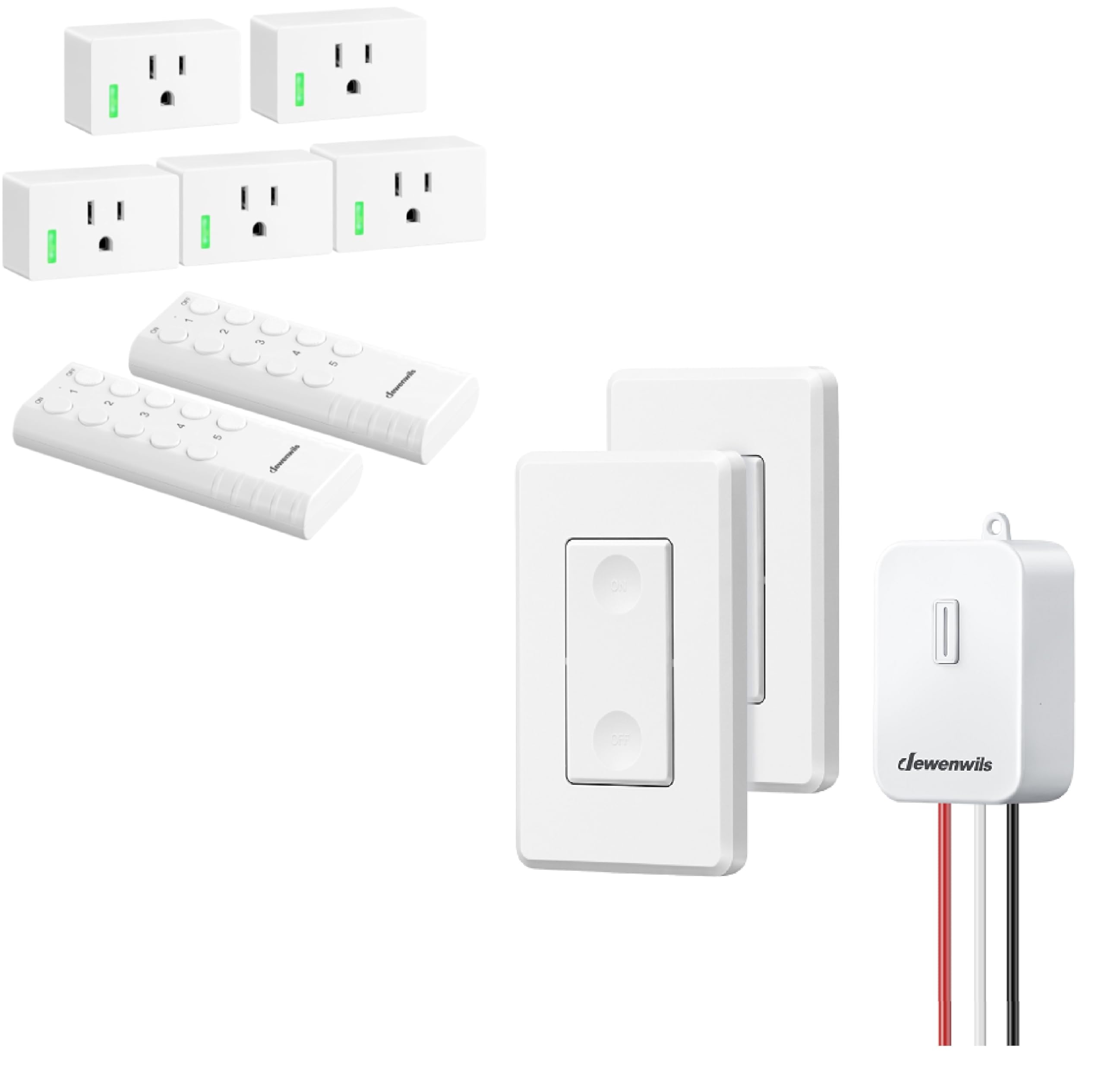 DEWENWILS 3 Way Wireless Light Switch and Receiver Kit, 15A/1800W ...