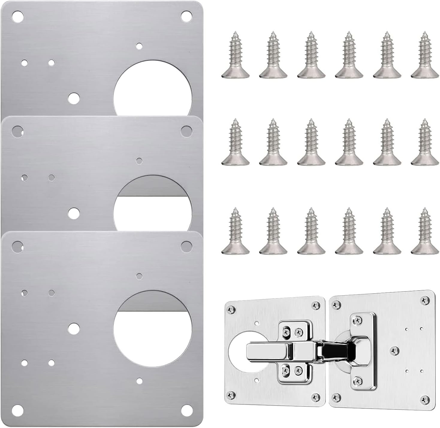 10 Stück Schrank Scharnier Reparaturplatte mit Schrauben, Küchenscharnier Reparaturplatten ...