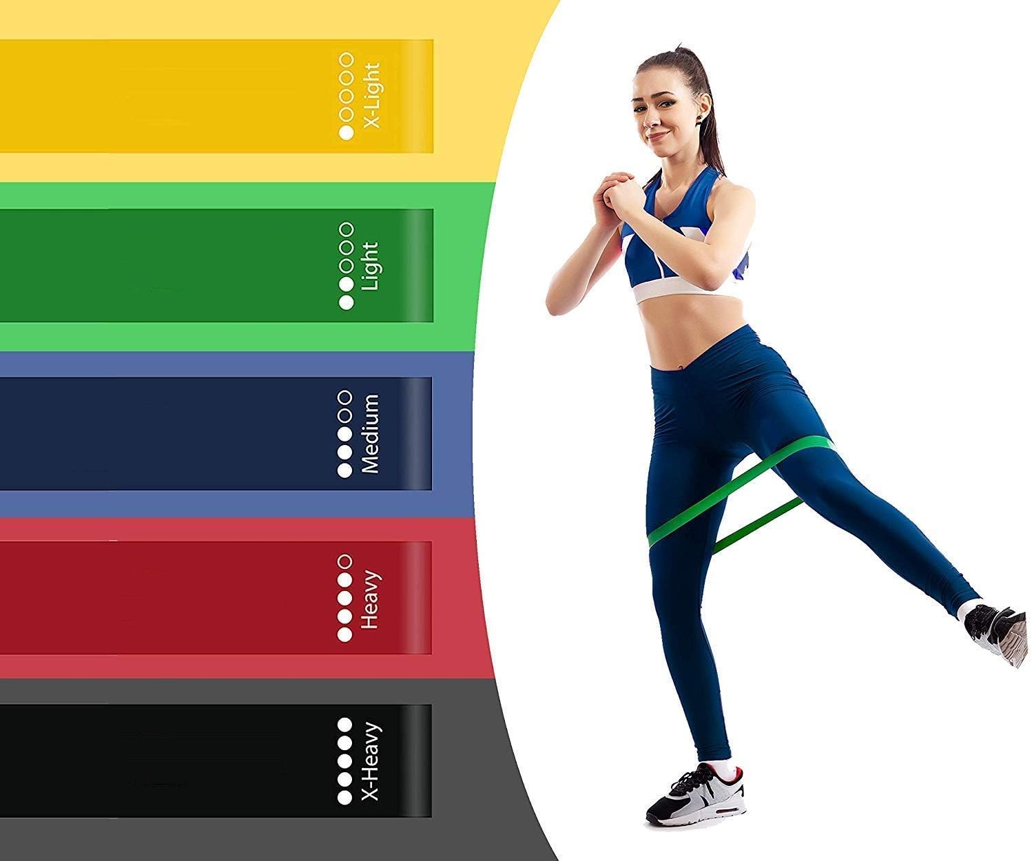 ZURATO Resistance Exercise Loop Bands, Resistance Bands Set (5pcs ...
