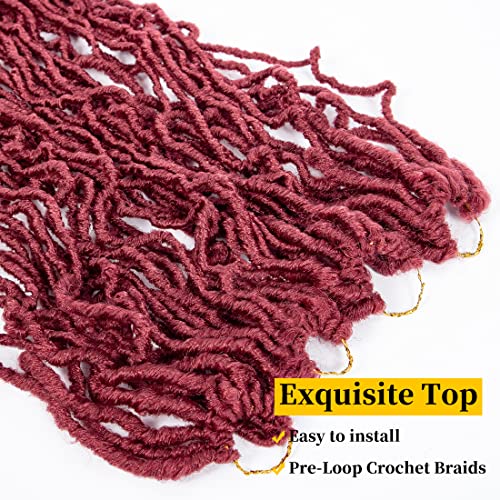 Faux Locs 24 Inch red Crochet Hair New Soft Locs 6 Packs/Lot Burgundy ...