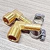 Brass Hose Barbed Elbow Fitting, 90 Degree Elbow with 2 Hose Clamps, NPT Barb Elbow, 3/8" Barb x ...