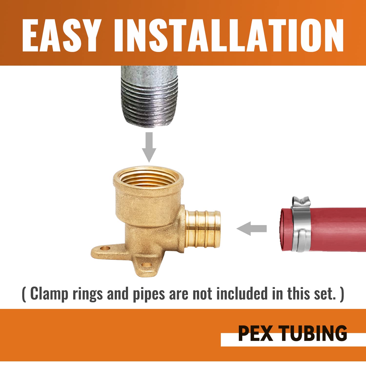 Snapklik.com : Pex Fittings 3/4 Inch, 6-Pack 3/4 Pex Drop Ear Elbow, No ...